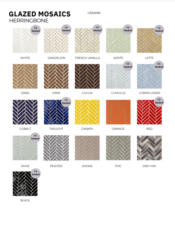 Glazed Herringbone Mosaics by Nemo | Tile X Design